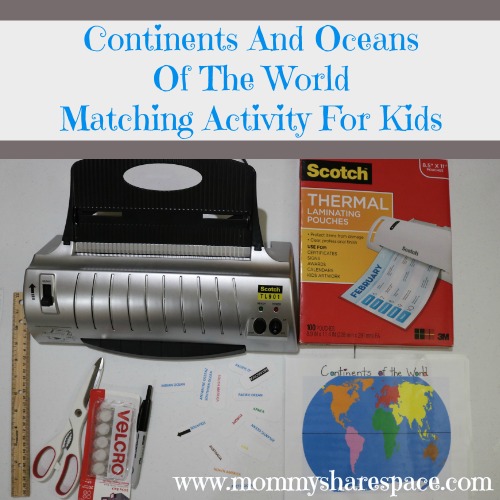 Continents And Oceans Of The World Matching Activity For Kids – Mommy ...