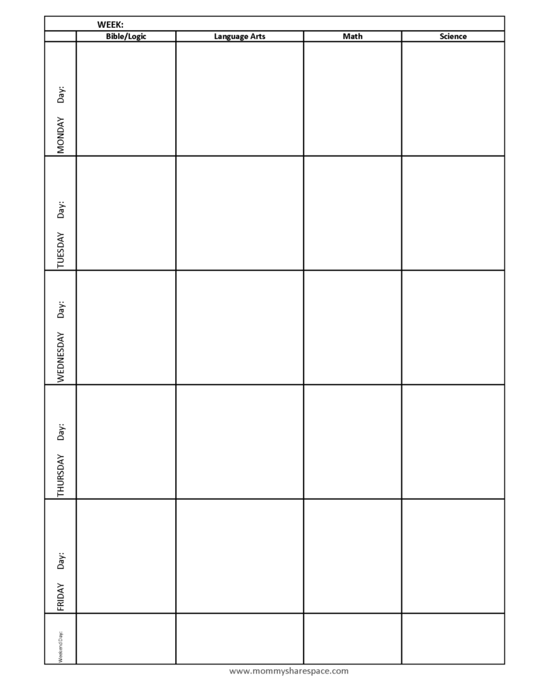 Printable Forms for Homeschool Record-Keeping (Updated Forms)- Mommy ...