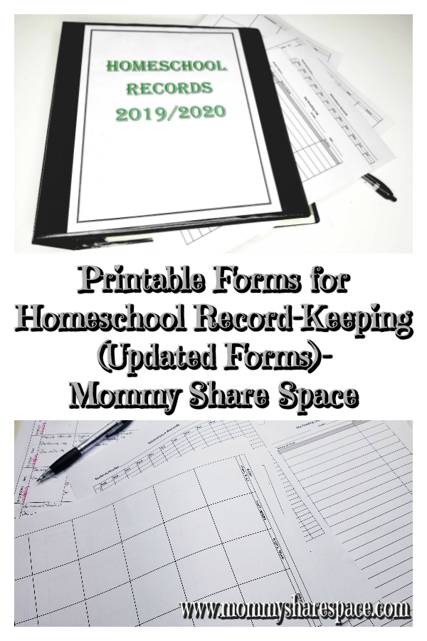Printable Forms for Homeschool Record-Keeping (Updated Forms)- Mommy ...